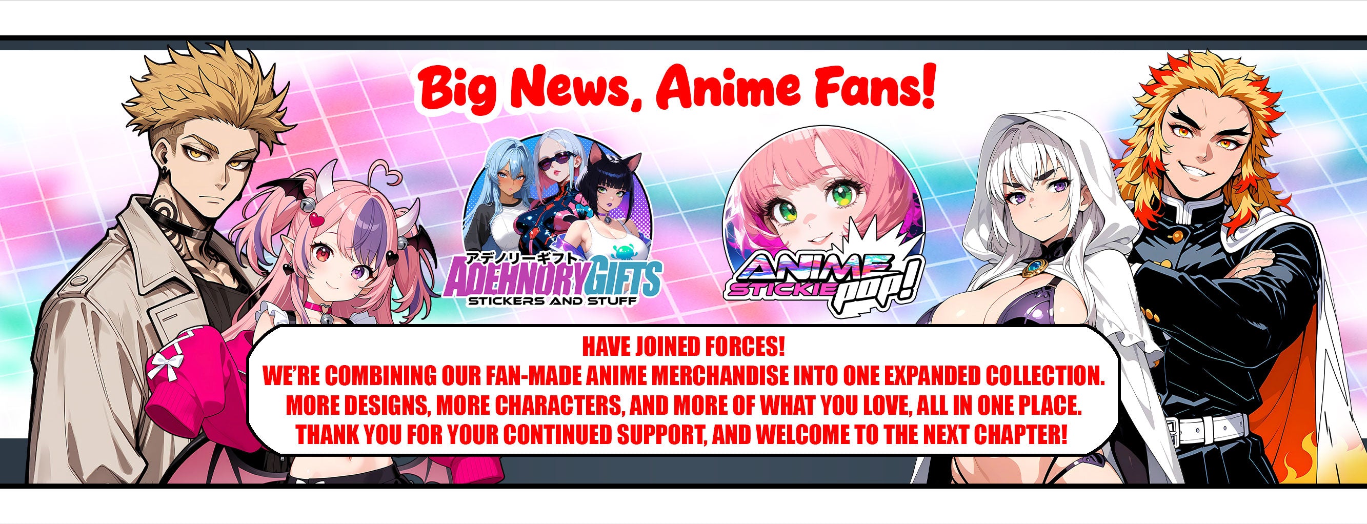 "Adehnory Gifts: Stickers, Dakimakura, & Apparel - Ultimate Otaku ...